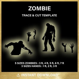 Zombie Scene Lawn Decor, Halloween Outdoor Silhouette Template, DIY ...