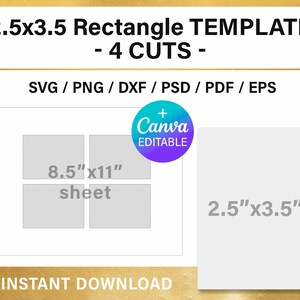 2.5x3.5 Inches, Rectangle BLANK Template, Sticker Template ...