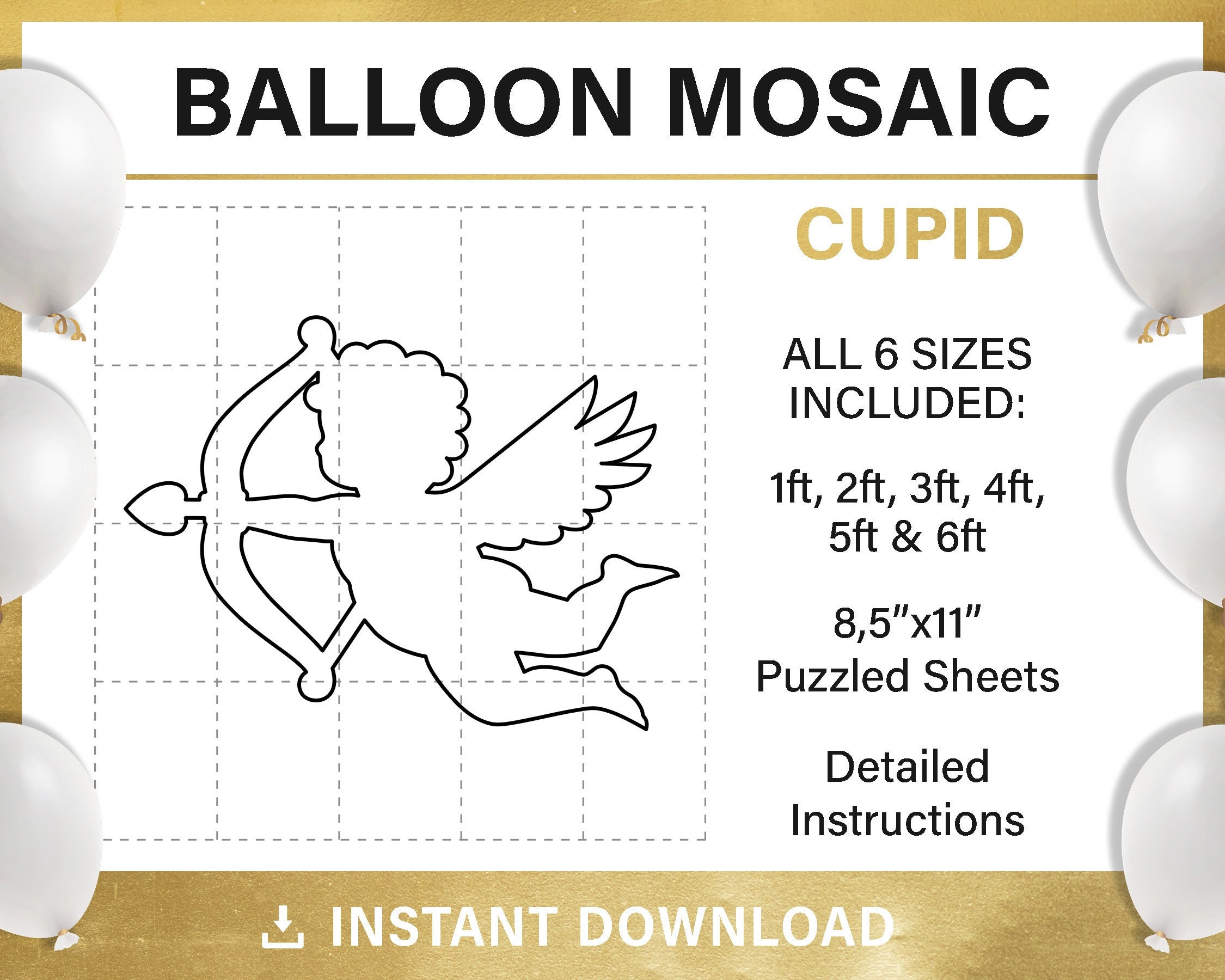 Cupid Mosaic From Balloons, DIY, Balloon Decor, Valentine's Day, Mosaic ...