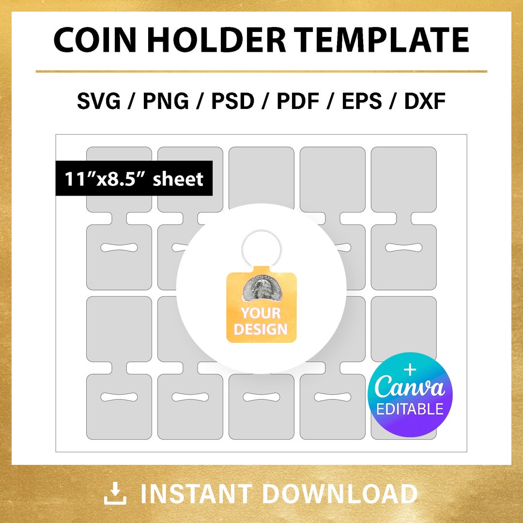 Editable Folded Coin Holder Template, Canva, Cricut, Svg, Png, Instant ...