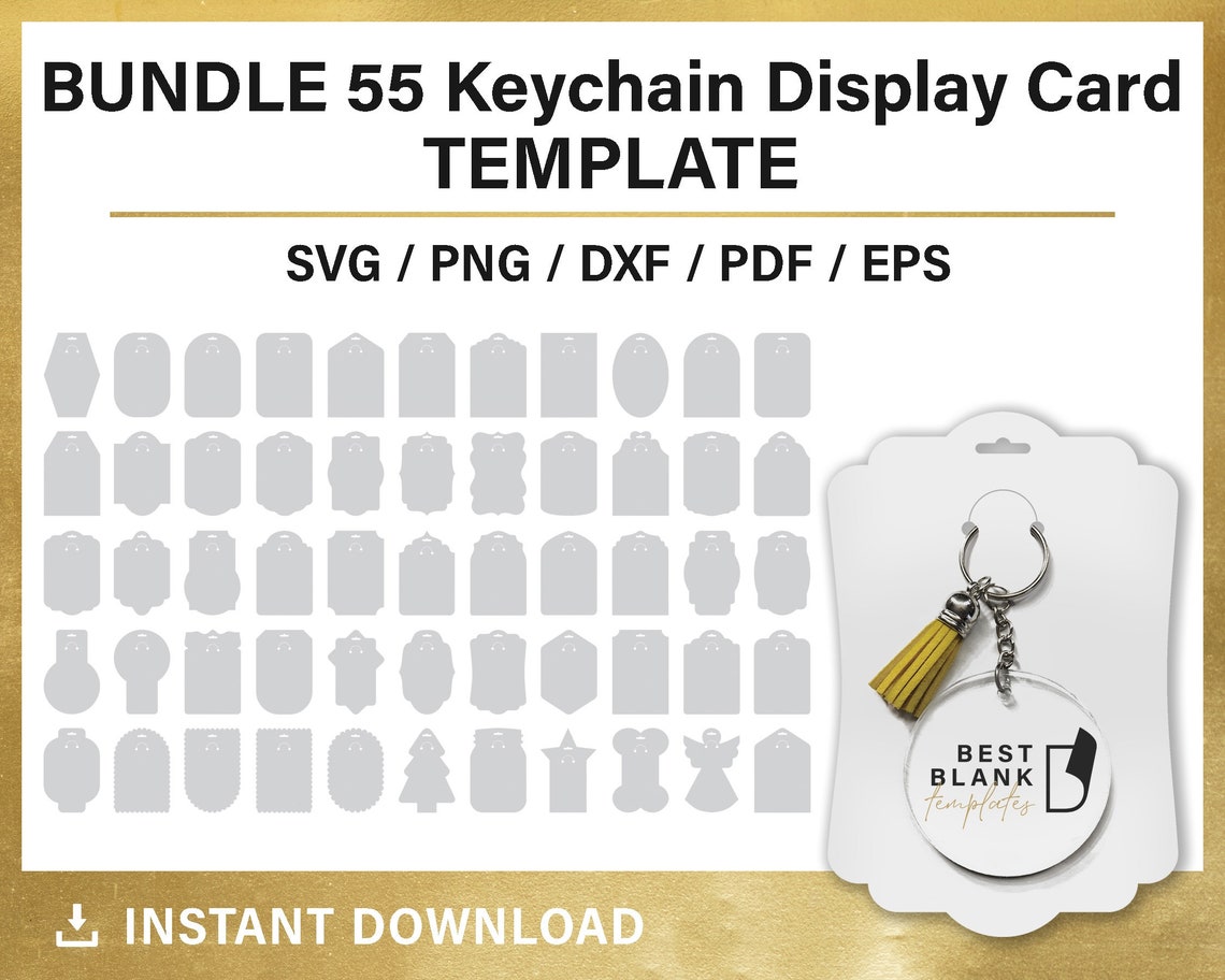 Keychain Display Card Svg Keyring Display Card Svg Keychain | Etsy