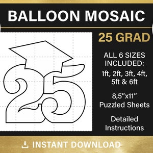 25 Graduation Hat Mosaic From Balloons, DIY, Graduation Decorations ...