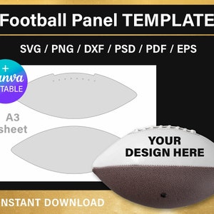 DIY Editable Football Panel BLANK Template Svg, Cricut, Png, Canva ...