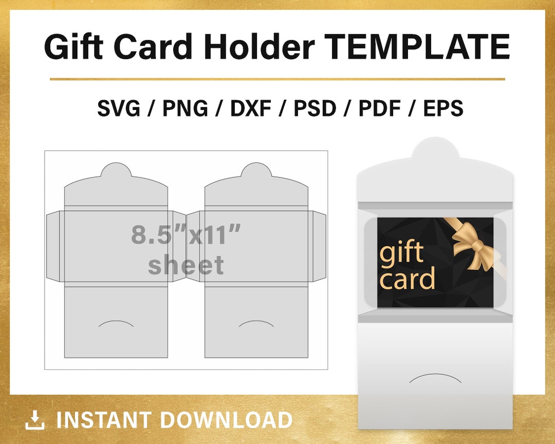 Gift Card Holder Template DIY Gift Card Envelope Blank - Etsy