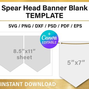 Blank Banner Template, BUNDLE, Spearhead Edge Flag Banner, Dove Tail ...