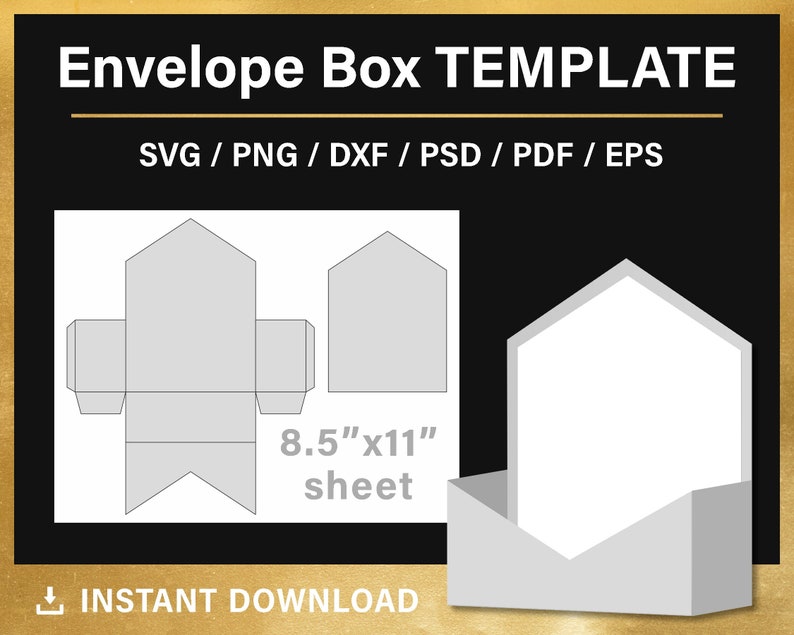 Envelope Box Template DIY Envelope Flower Box Template - Etsy