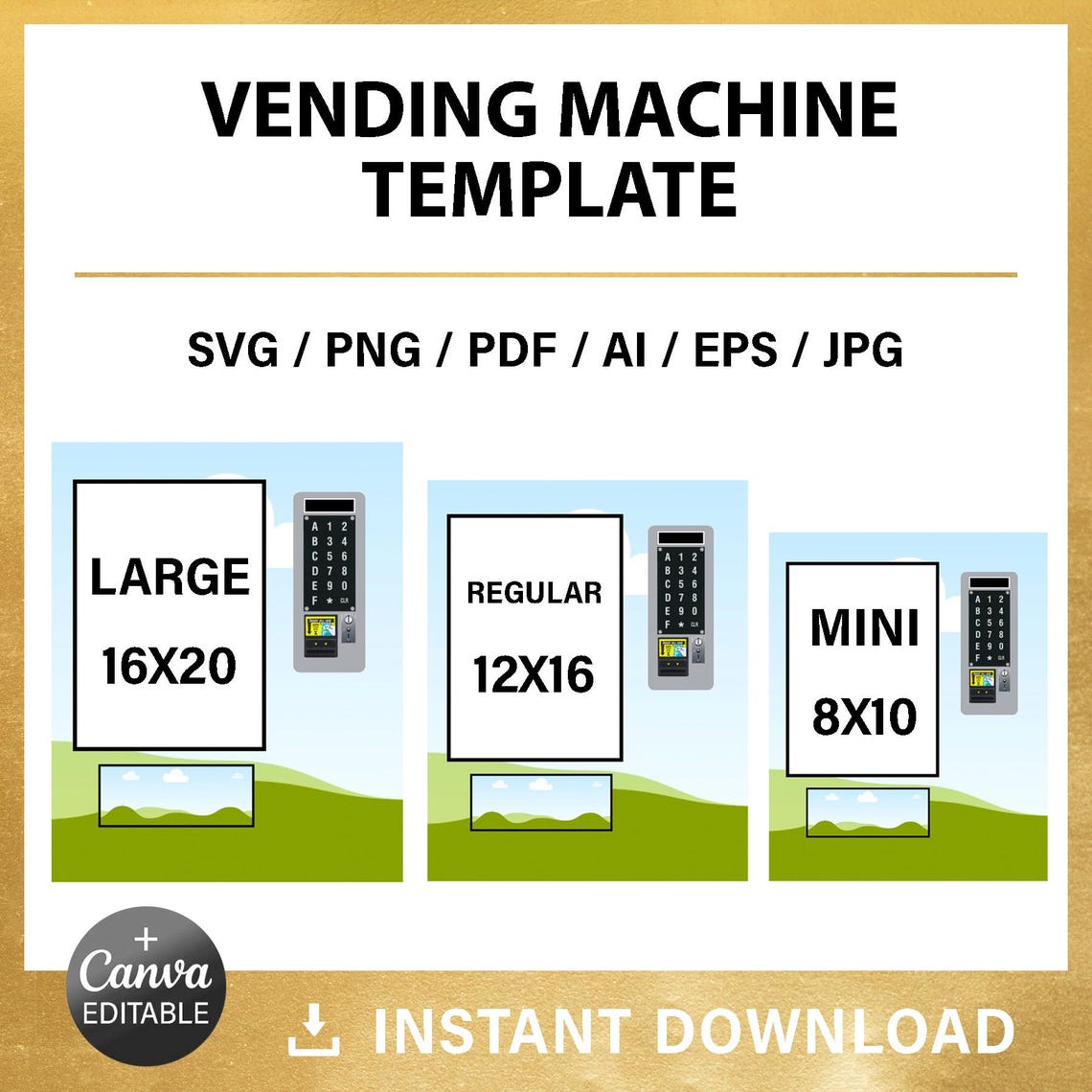 Vending Machine Blank Template, Custom, Vending Machinetemplate, Svg ...