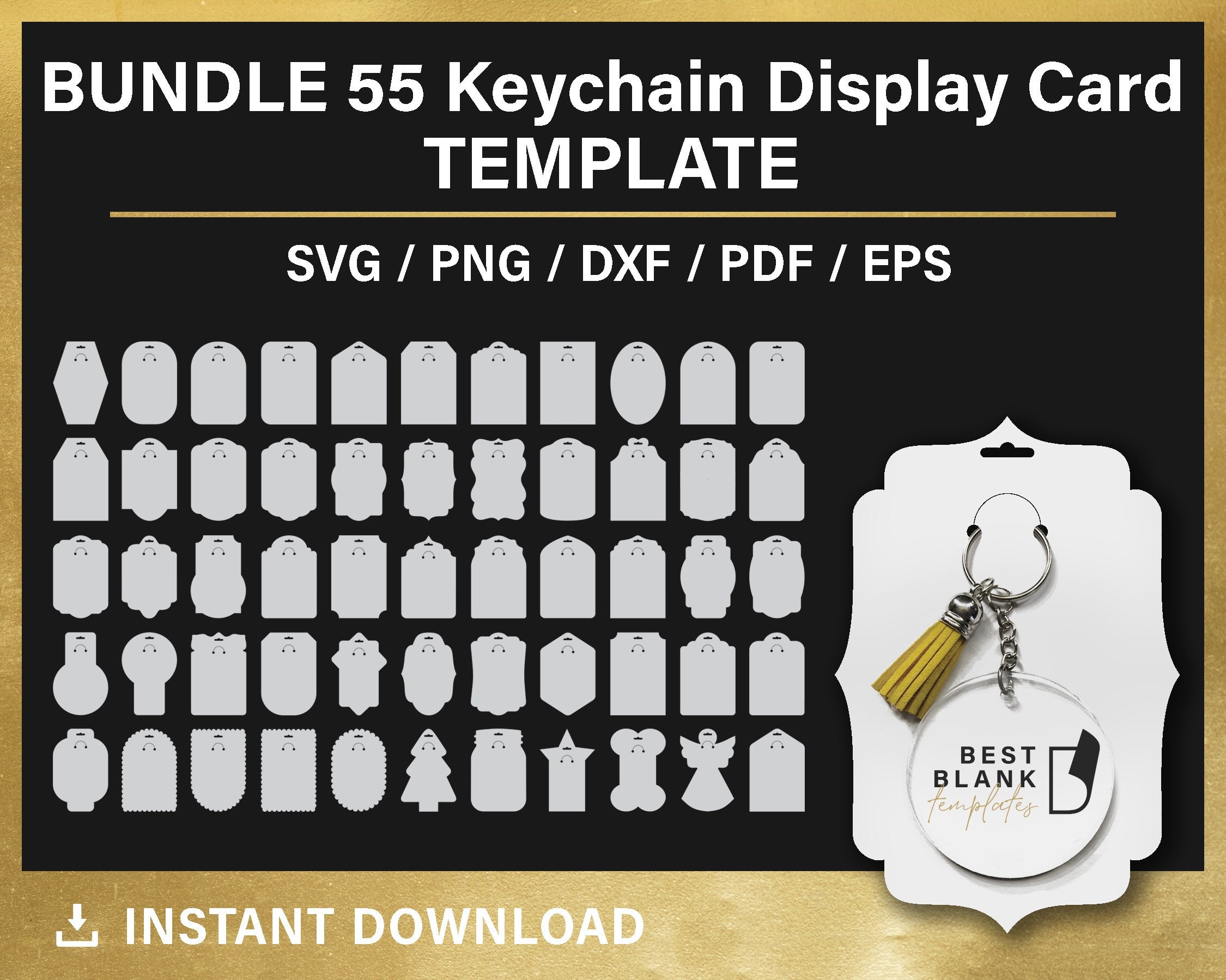 Keychain Display Card Svg Keyring Display Card Svg Keychain | Etsy