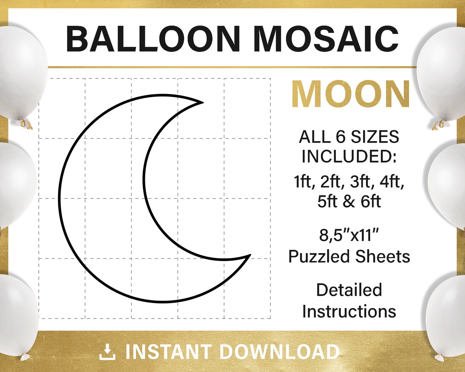 Moon Mosaic From Balloons DIY Twinkle Baby Shower Decor - Etsy