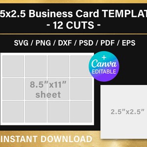 Business Card Template, Square, 2.5"x2.5" Inches, BLANK Label Template ...