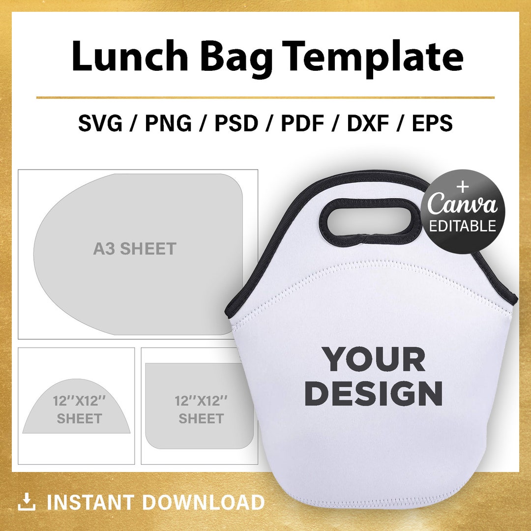 Lunch Bag Template, Instant Download - Etsy