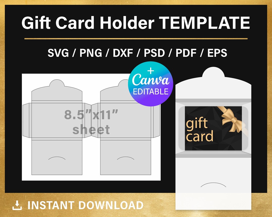 Gift Card Envelope Template, Gift Card Holder Template, DIY, Gift Card ...