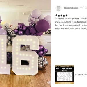 Square Number 6, Mosaic From Balloons, Tall, Six Number Template ...