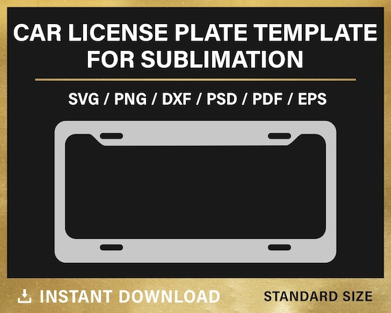 Car License Plate Frame Template BLANK Template for - Etsy