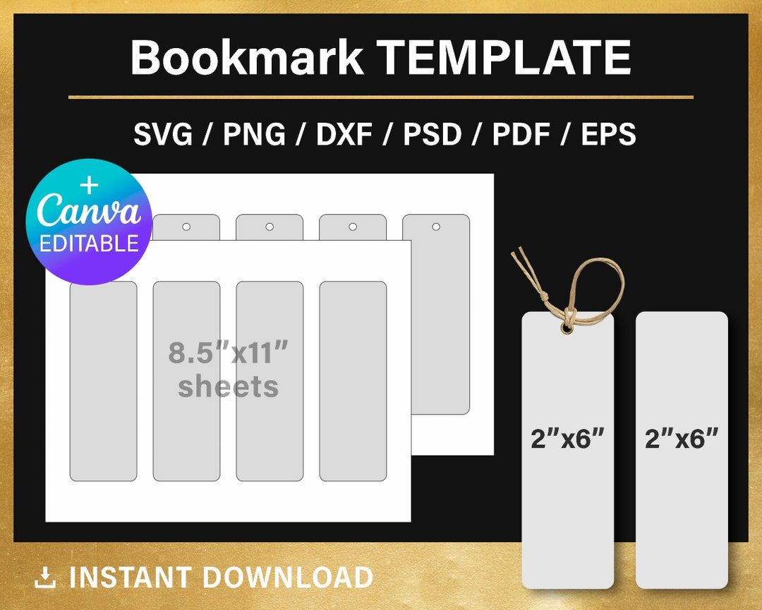 Bookmark Template, for Sublimation, for Cutting, Diy, Bookmarks, Blank ...