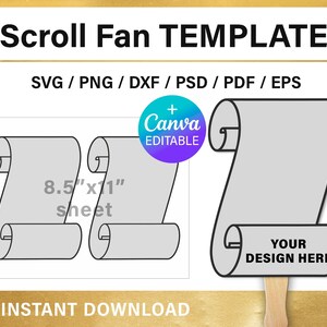 Scroll Fan Template, Blank Template, Graduation Diploma Scroll Paddle ...