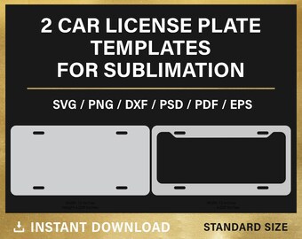 Car License Plate Template for Sublimation SVG PNG PSD | Etsy