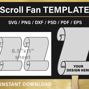 Scroll Fan Template Blank Template Graduation Diploma Scroll | Etsy