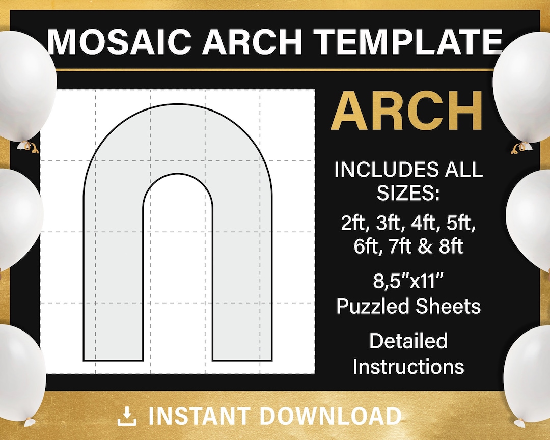 Arch Backdrop Template, Chiara, Arch Prop Mosaic Template, Archway Marquee, DIY, 2ft, 3ft, 4ft ...
