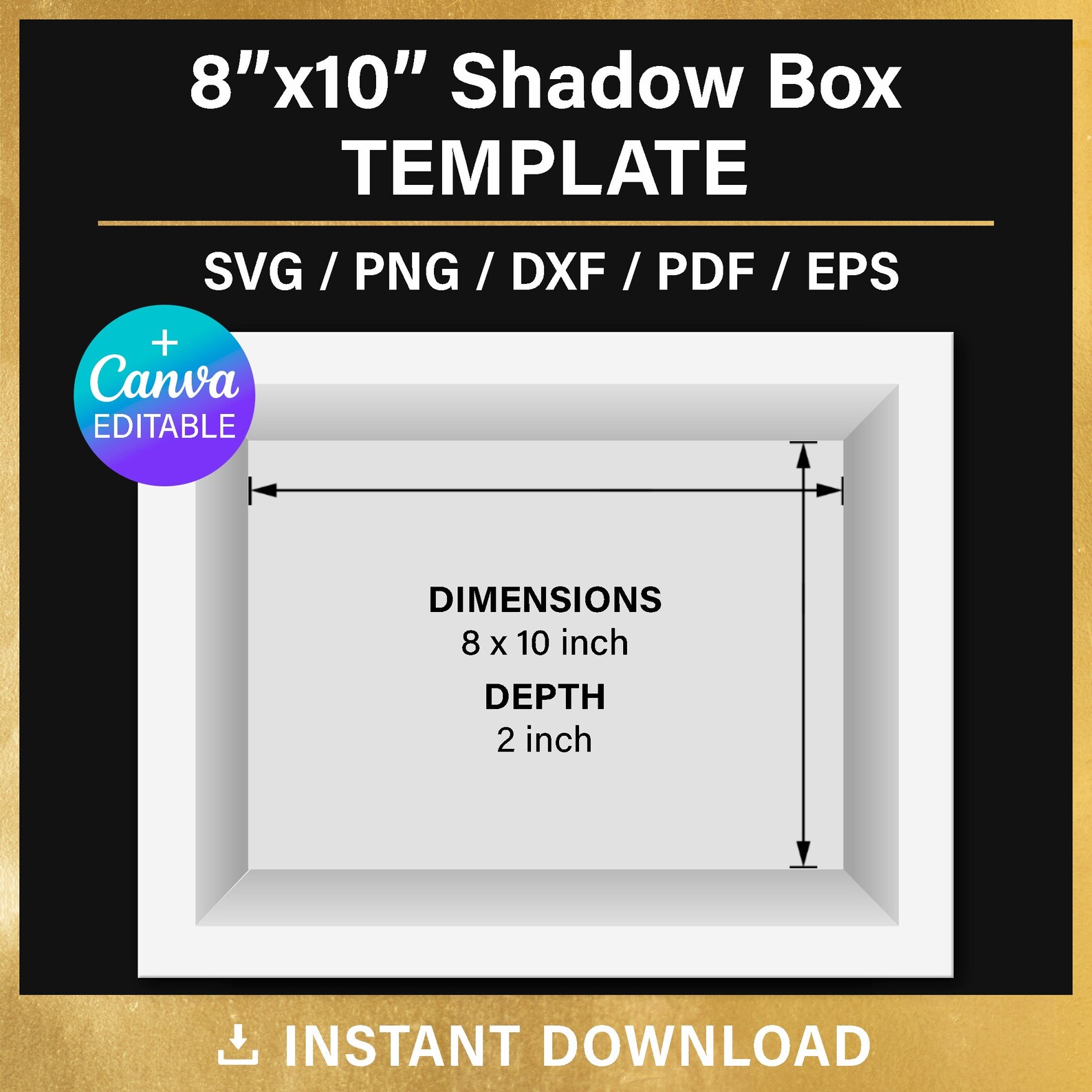 Shadow Box Svg Bundle Template, Light Box Frame Blank Template, Heart ...