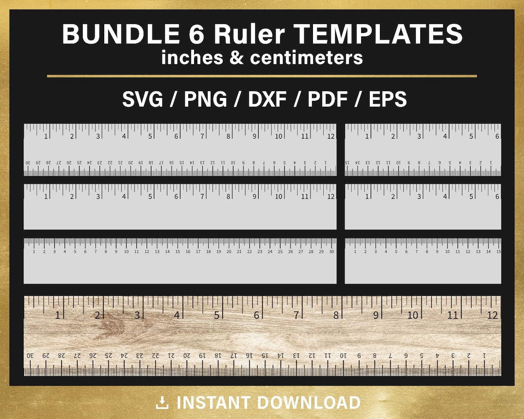 Ruler Svg, Inches and Centimeters, BUNDLE, Horizontal Ruler Markings ...
