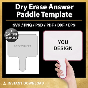Dry Erase Answer Paddle Blank Template, Editable, Graduation Notes ...