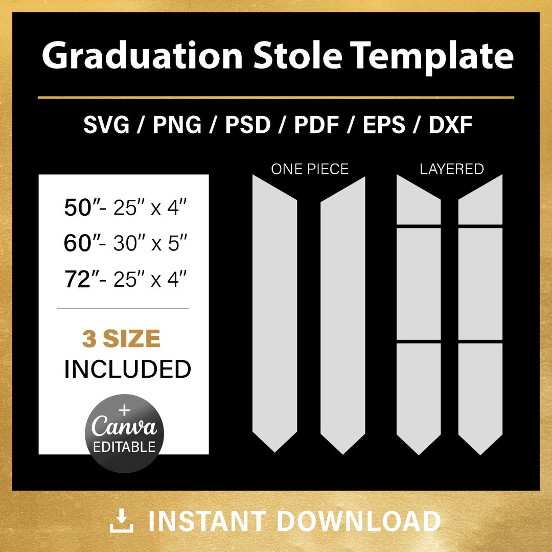 Graduation Stole Template, BUNDLE, for Sublimation, BLANK Template ...