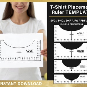 Tshirt Placement Ruler Templates, Svg BUNDLE, Centering Tool Template ...