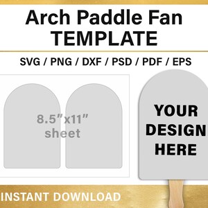 Arch Paddle Fan Template Blank Template Editable SVG PNG - Etsy