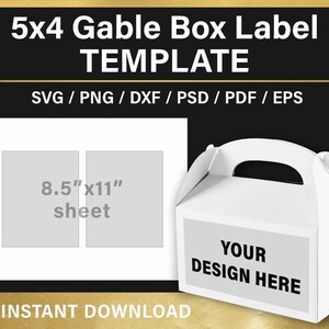 Gable Box Label Template BUNDLE Blank Template Custom Size - Etsy