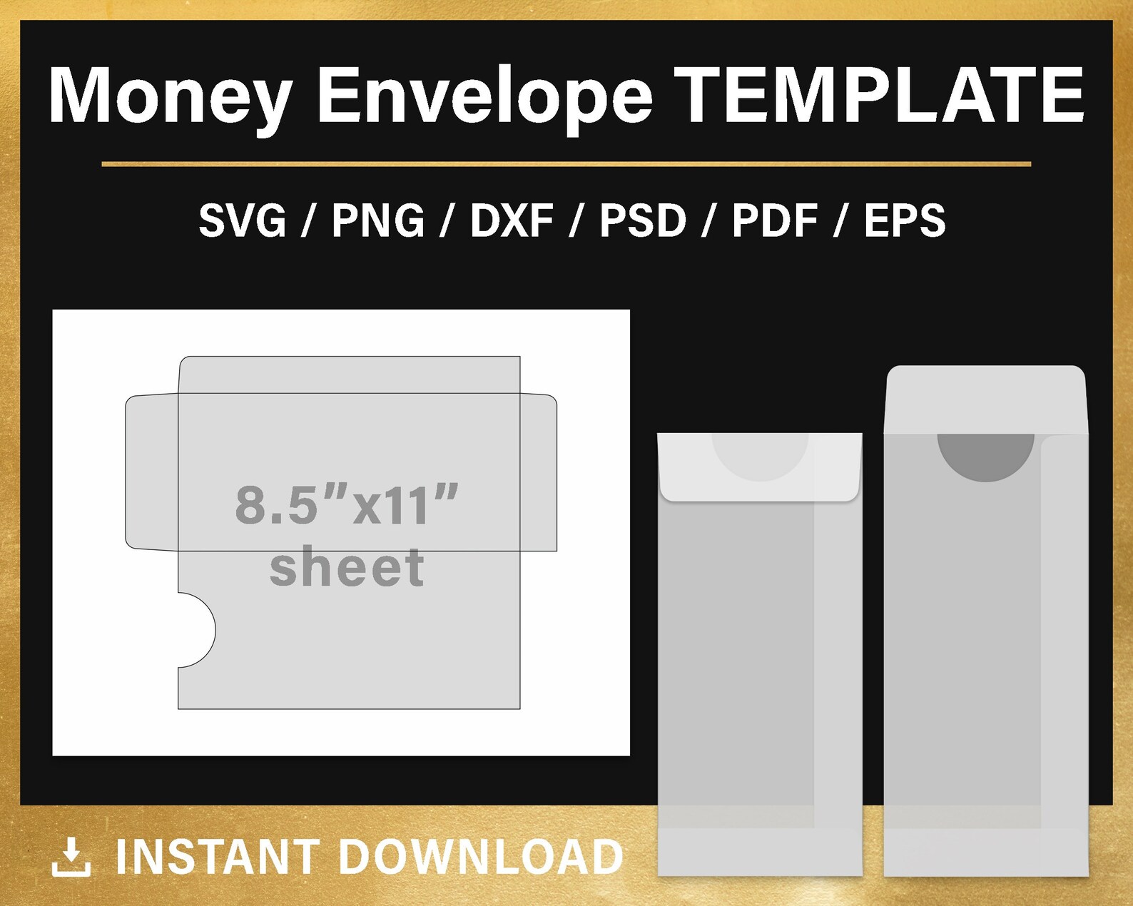 Money Envelope Template Money Holder Blank Template Svg - Etsy