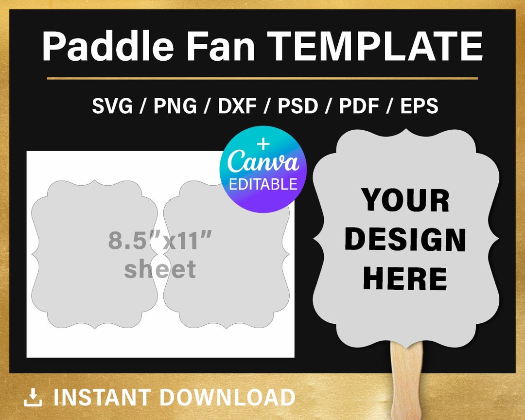 Paddle Fan Template, Blank Template, Editable, Wedding Paddle Fan ...