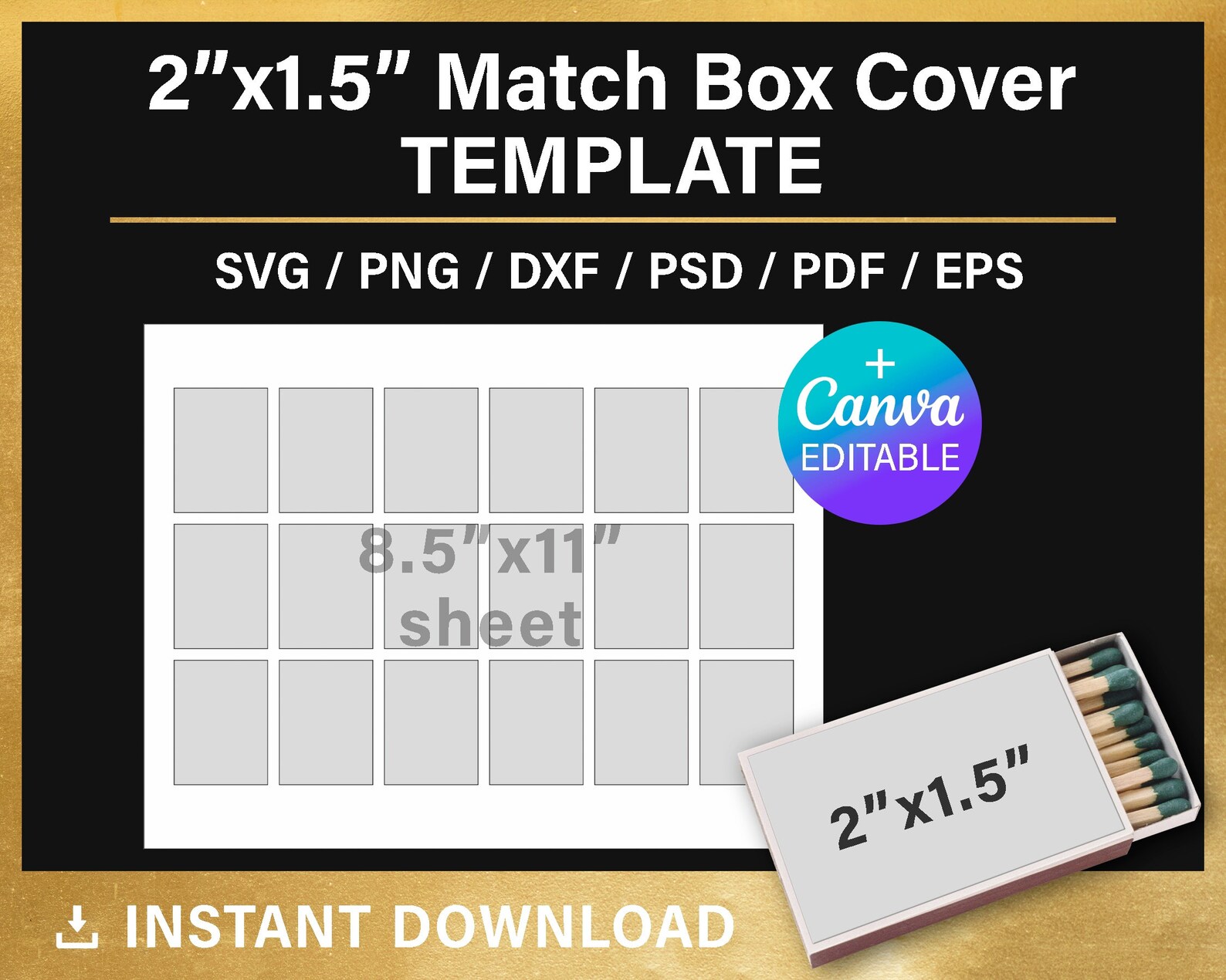 Match Box Label Template Match Box Cover Match Box Stickers - Etsy