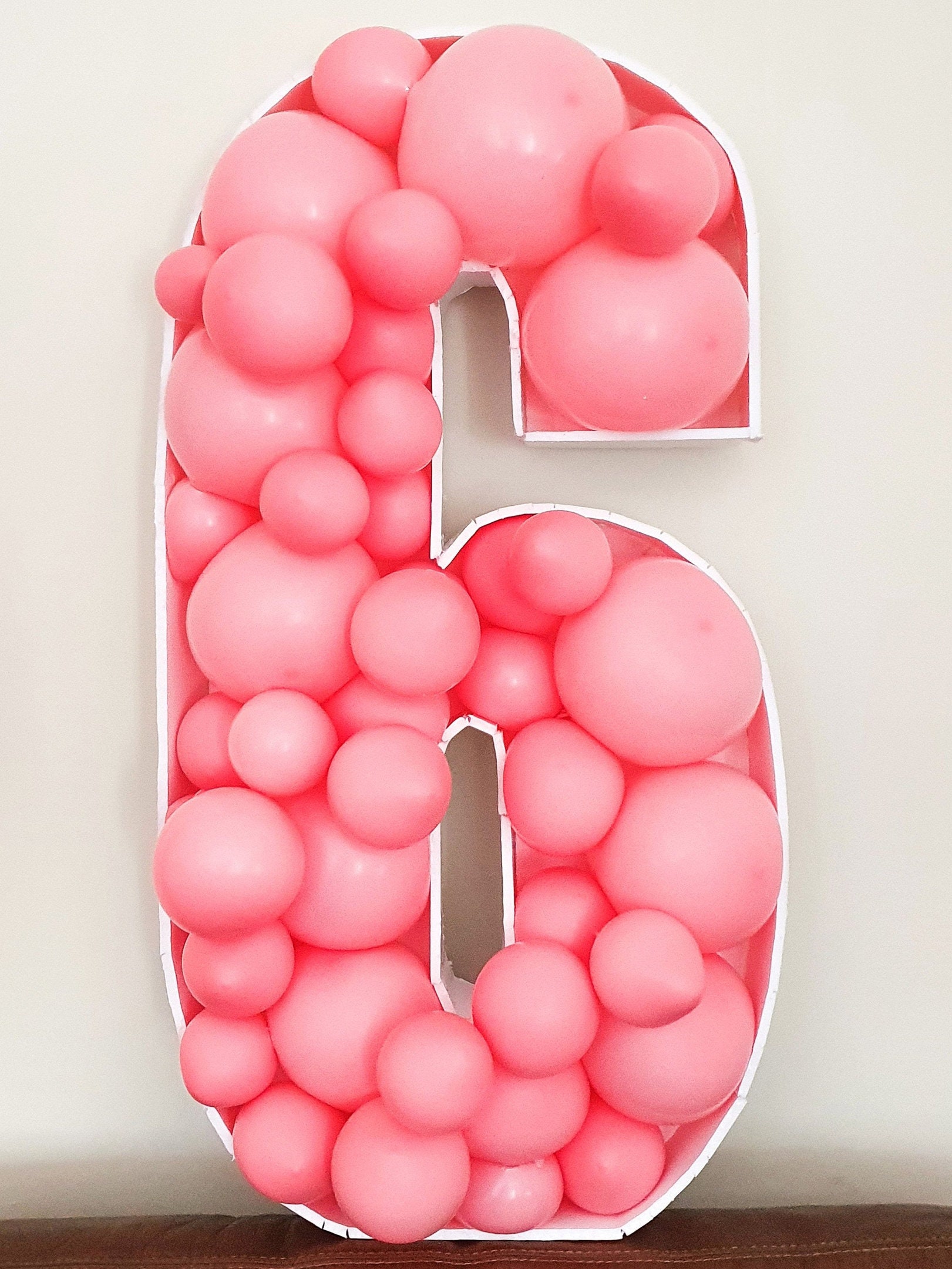 Number 6 Mosaic From Balloons Tall Six Number Template | Etsy