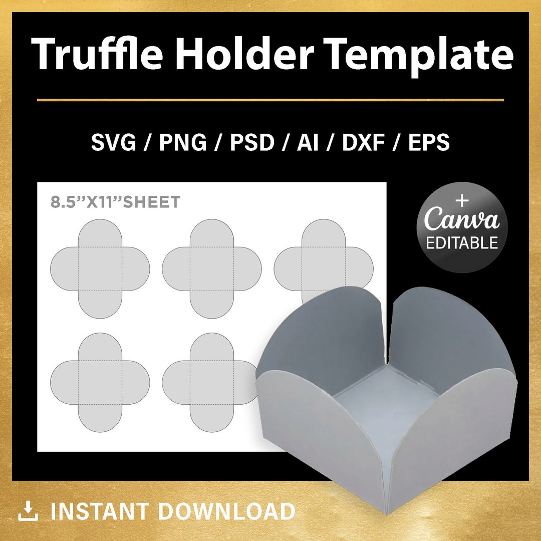 Truffle Holder Template, Truffle Wrappers Blank Template, DIY, Svg, Png ...