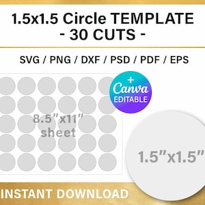 1.5x1.5 Inches Circle BLANK Template, Round Sticker Template ...