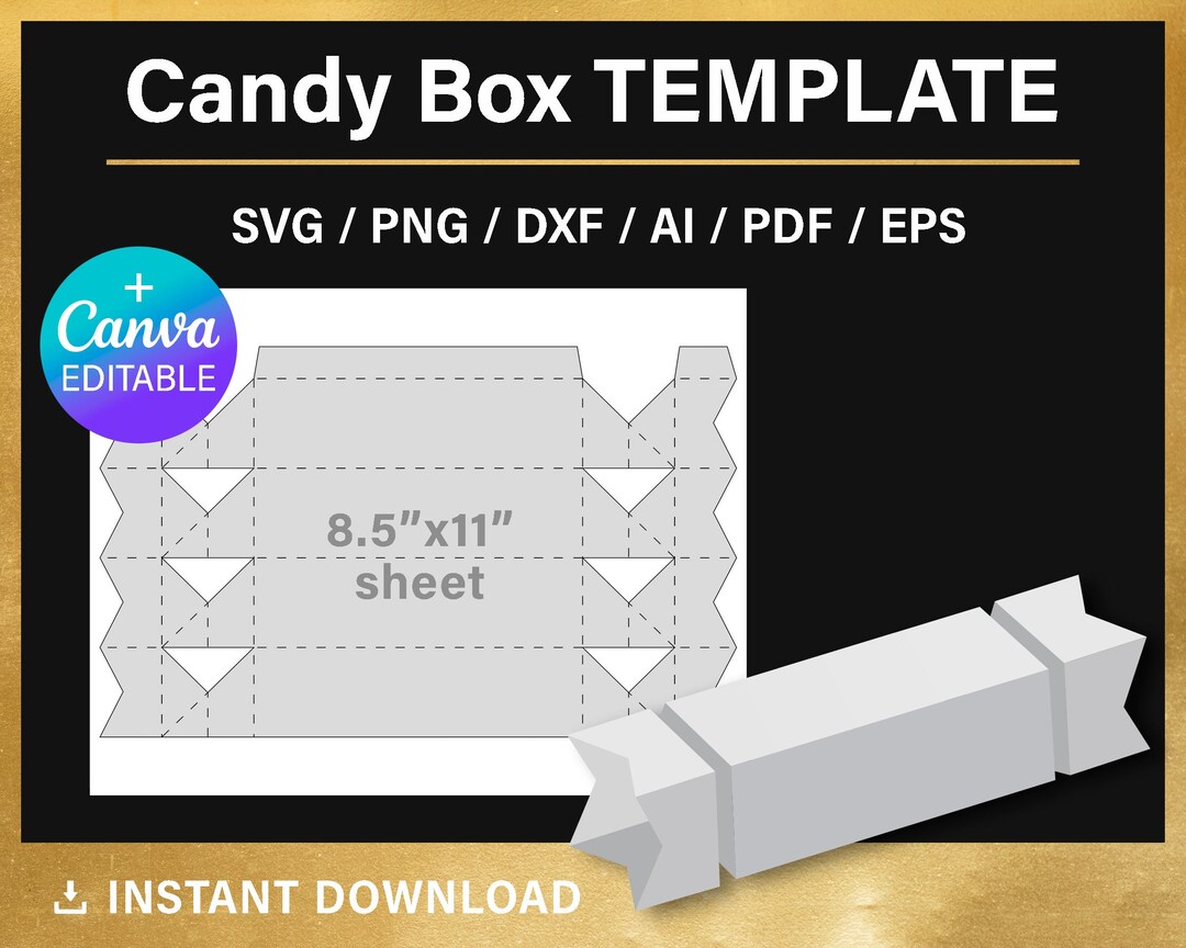 Candy Box Blank Template Halloween Treat Box DIY Candy - Etsy