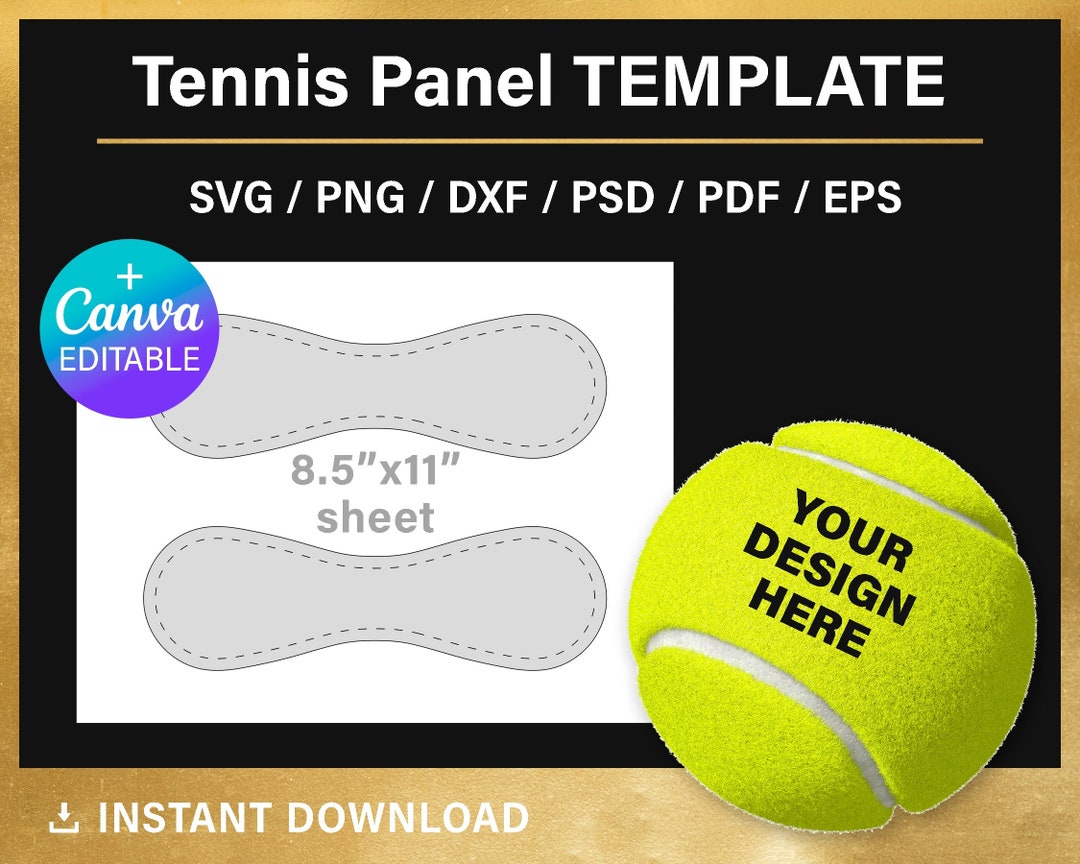 Tennis Ball Panel BLANK Template, DIY, Custom Photo Tennis Ball Wrap ...