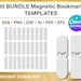 30 BUNDLE, Magnetic Bookmark Blank Template, Bookmark Clipart, DIY ...