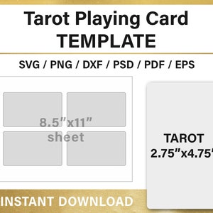 Playing Card Template BUNDLE 5 Sizes BLANK Template Svg | Etsy