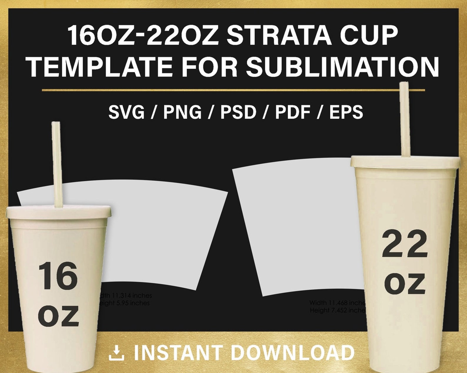 Blank Strata Cup Template BUNDLE 16oz 22oz Full Wrap | Etsy
