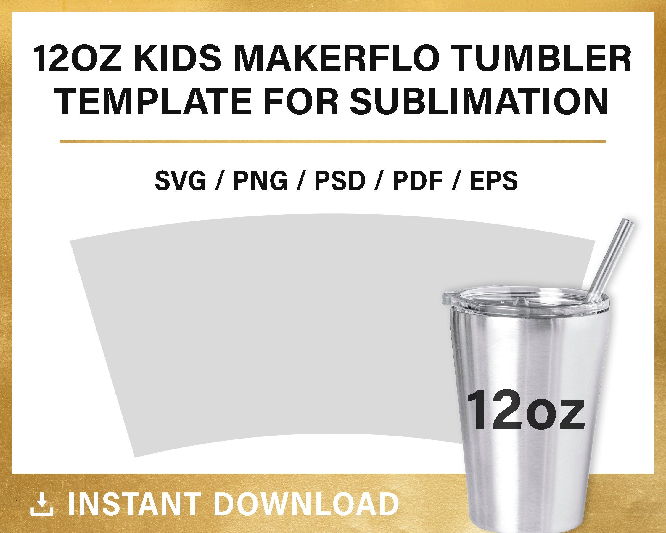 12oz Kids Makerflo Tumbler Cup Full Wrap Sublimation - Etsy