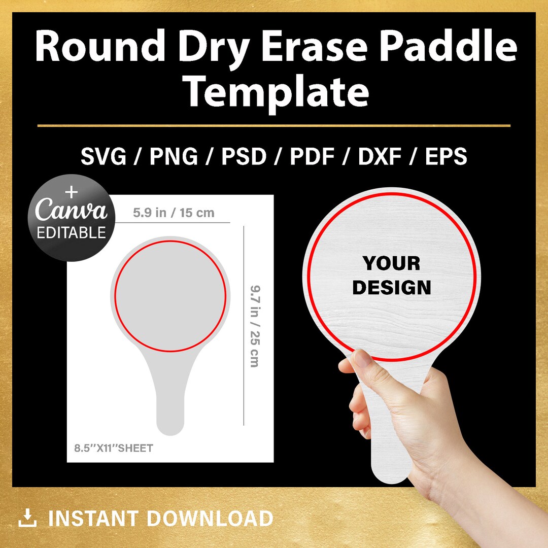 Round Dry Erase Answer Paddle Blank Template, Editable, Circle ...