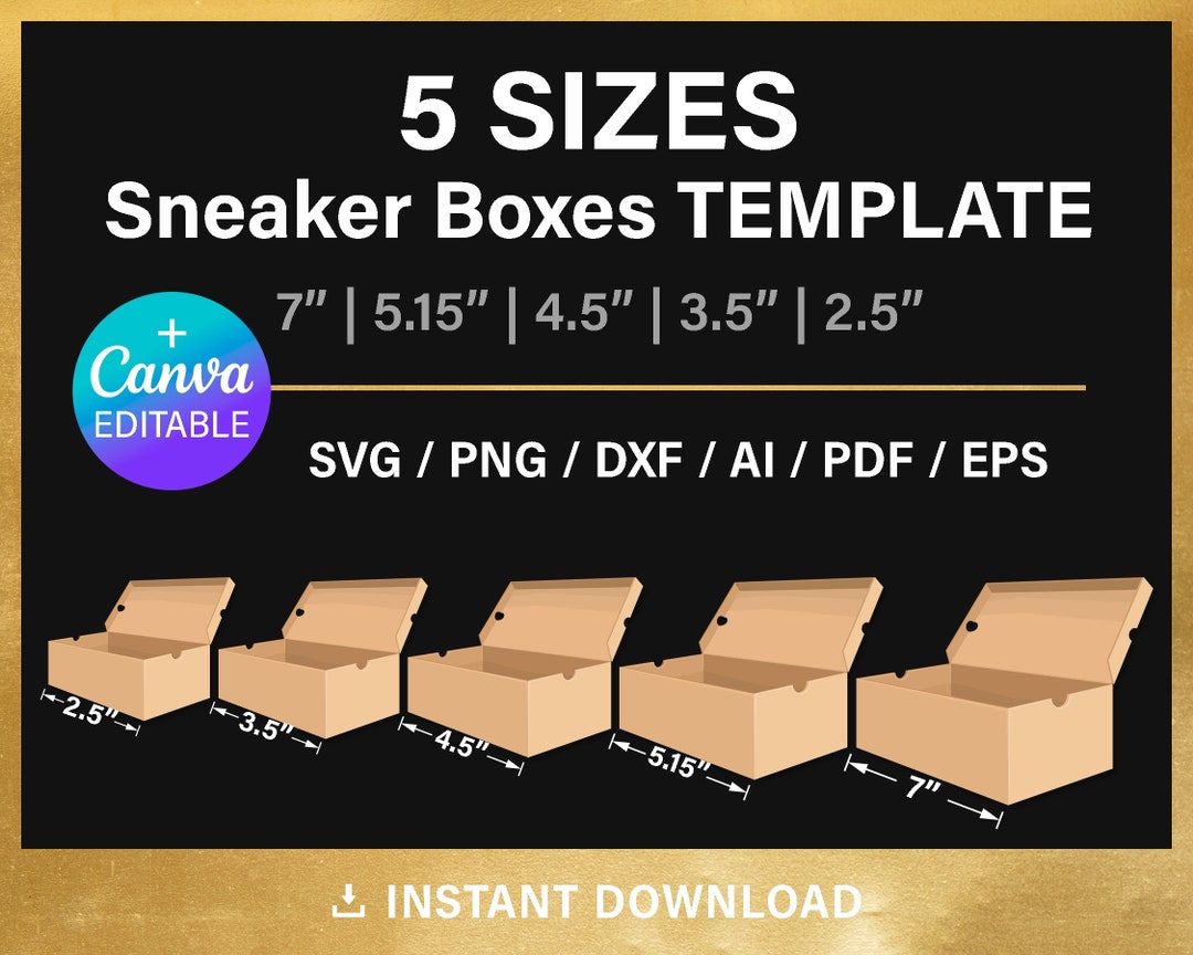BUNDLE, Shoe Box Blank Template, DIY, Sneaker Box Template, Party ...