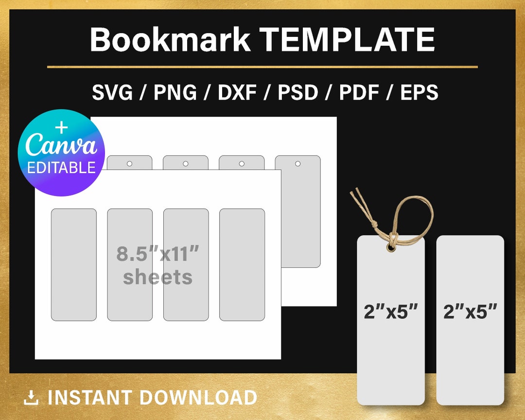 Bookmark Template, for Sublimation, for Cutting, Diy, Bookmarks, Blank ...