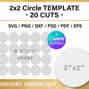 2 Inches Circle BLANK Template, Round Sticker Template, 2" Multipurpose ...
