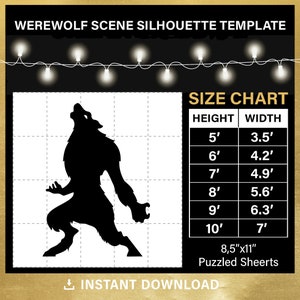 Werewolf Scene Lawn Decor, DIY, Halloween Outdoor Silhouette Template ...
