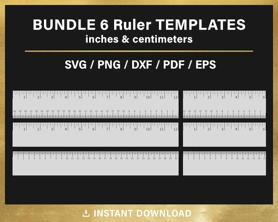 Ruler BUNDLE Svg Inches and Centimeters Horizontal Ruler | Etsy