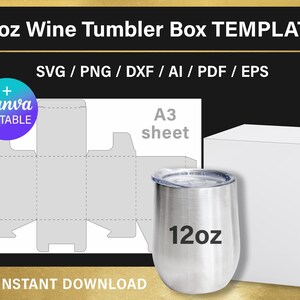 BIG BUNDLE, 14 Tumbler Box Template, DIY, Gift Box Template, 20oz ...