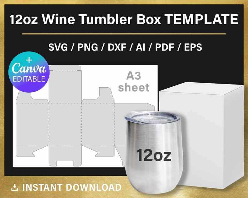 BIG BUNDLE, 14 Tumbler Box Template, DIY, Gift Box Template, 20oz ...